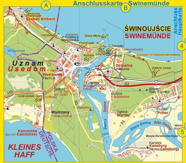 Landkarte: Hinterpommerns Westen und Stadtplan Stettin, 11,95